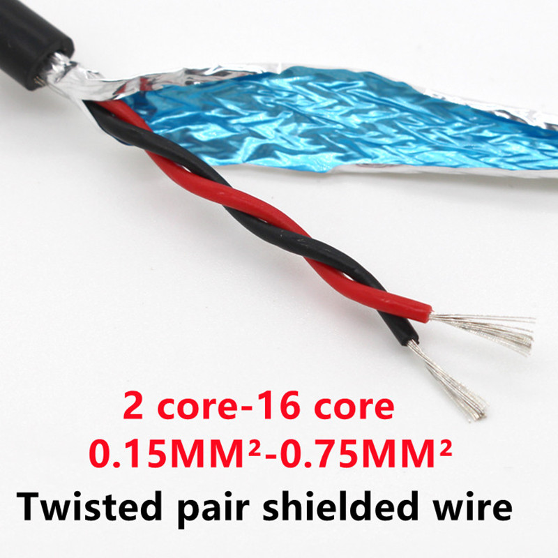Twisted Pair Shielded Cable Wire 2 4 6 10 12-Core 26 24 Awg 1 Meter ...