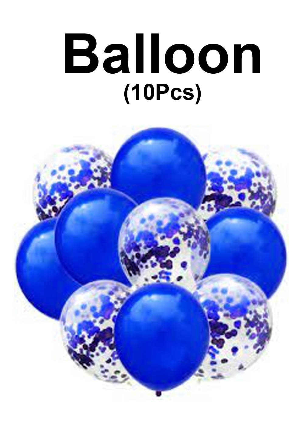10 Pcs Balloon Set with 5 Confetti & 5 Chrome Balloons Wedding Birthday ...
