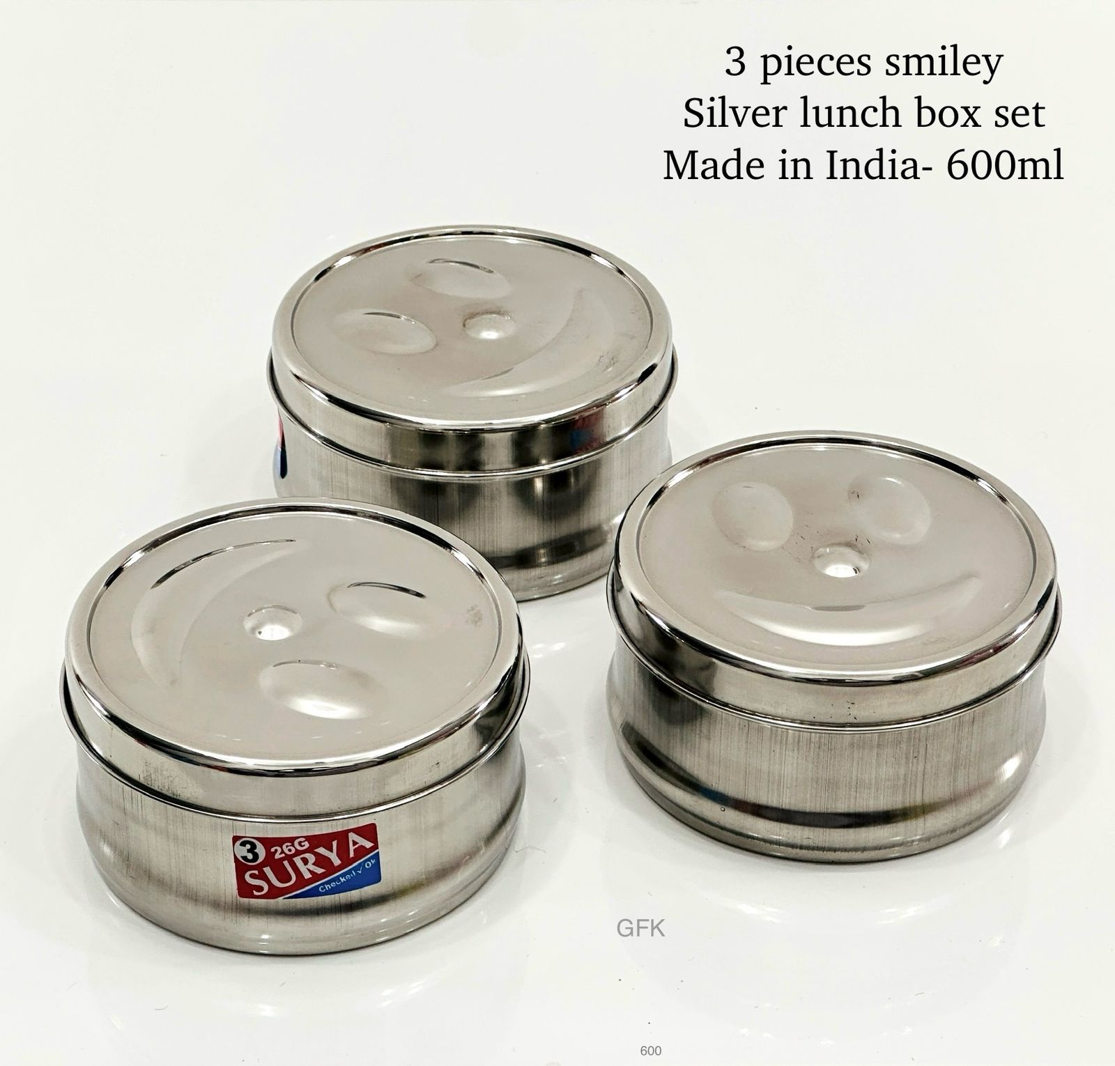 Stainless Steel Kids Lunch Box / Tiffin Box 3 Pcs Set | Daraz.lk