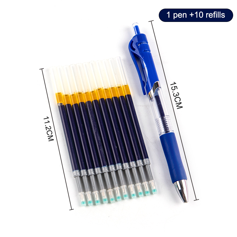 1 Pen +10 Refills/50Pcs Refills Press Gel Pen Refill Office Student ...
