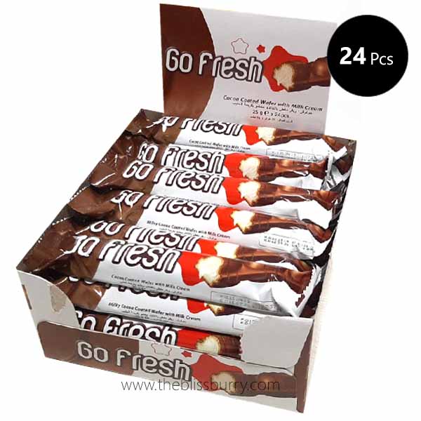 Go Fresh x 24 Compound Chocolates Coated Wafer with Cocoa Cream 20g ...