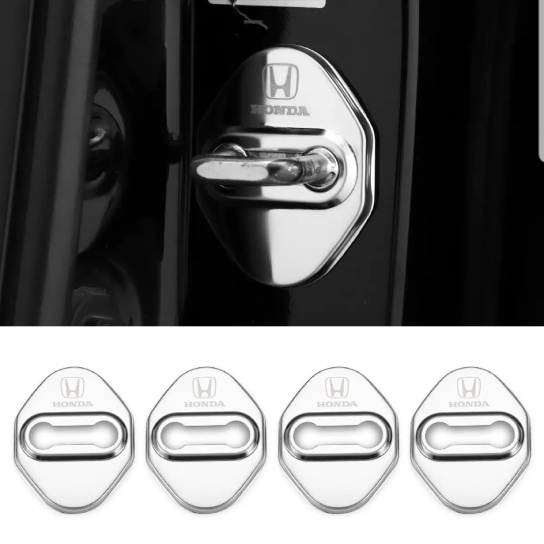 4pcs Stainless Steel Car Door Lock Protective Cover Sticker with Auto ...