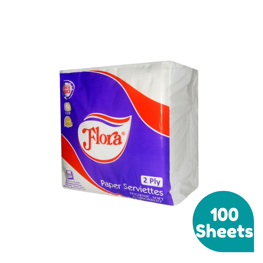 Flora Paper Serviette 100 Sheets (2ply) - A1109 | Daraz.lk