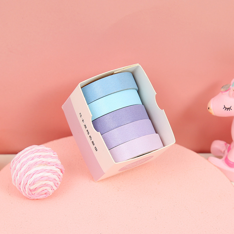 RHS Online 5 Rolls/Set Macaron Based Solid Color Washi Tapes Decorative ...