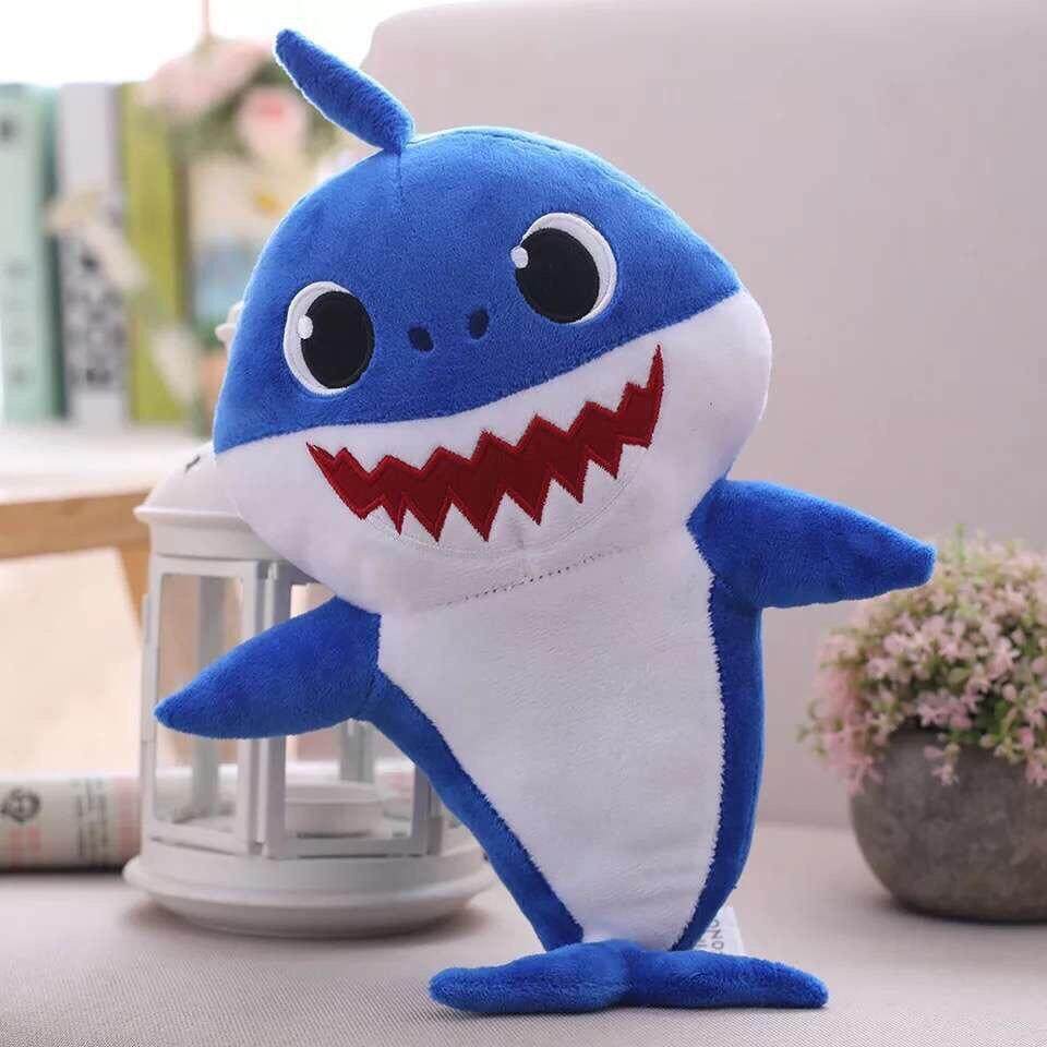 [BABY SHARK] 32CM Soft Dolls Baby Cartoon Shark Toys with Singing ...