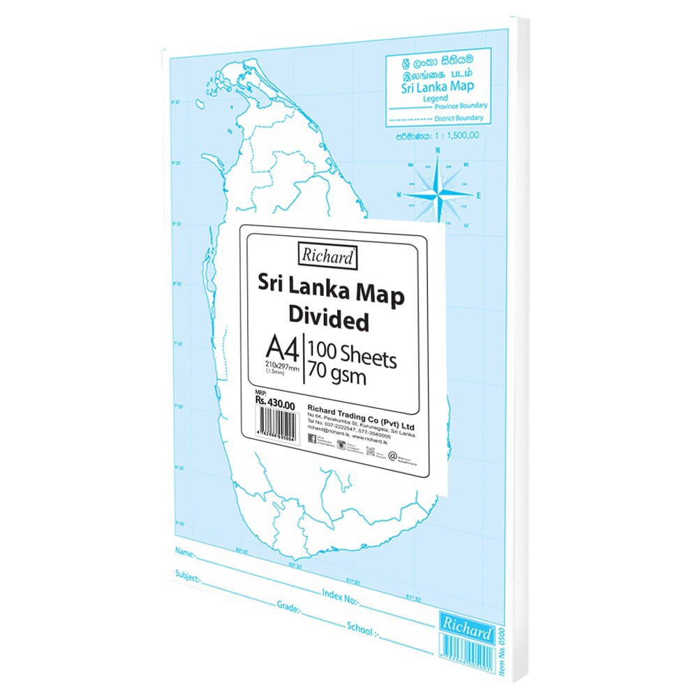 Richard Lanka Map - Divided ST (100 Sheets) | Daraz.lk