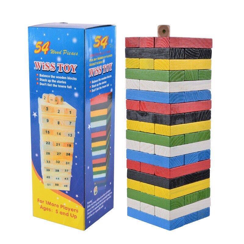 Wood Game Big Size Number Colour Mini Jenga Number Wood Toys Game Ready ...