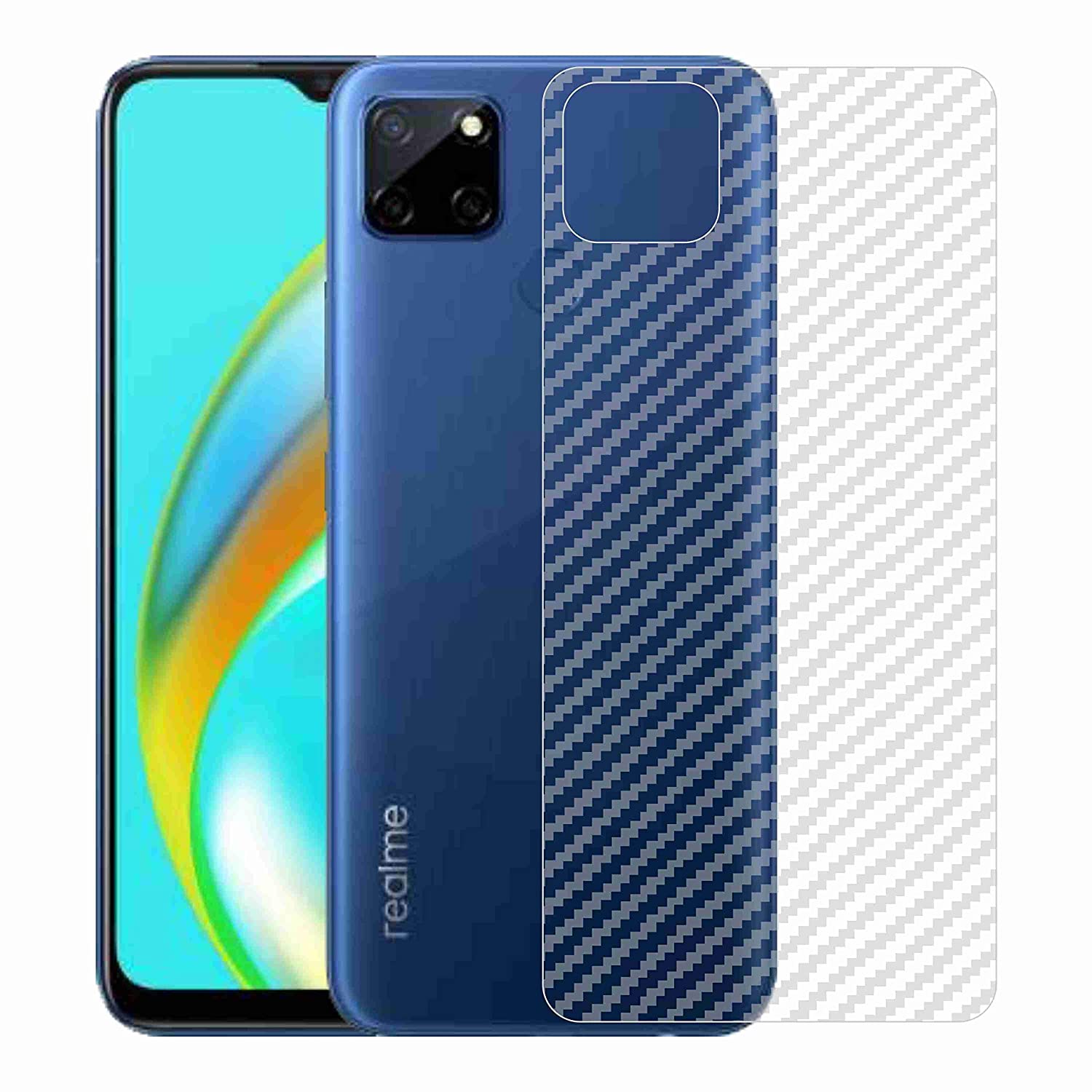 Realme C12 carbon fiber transparent sticker | Daraz.lk