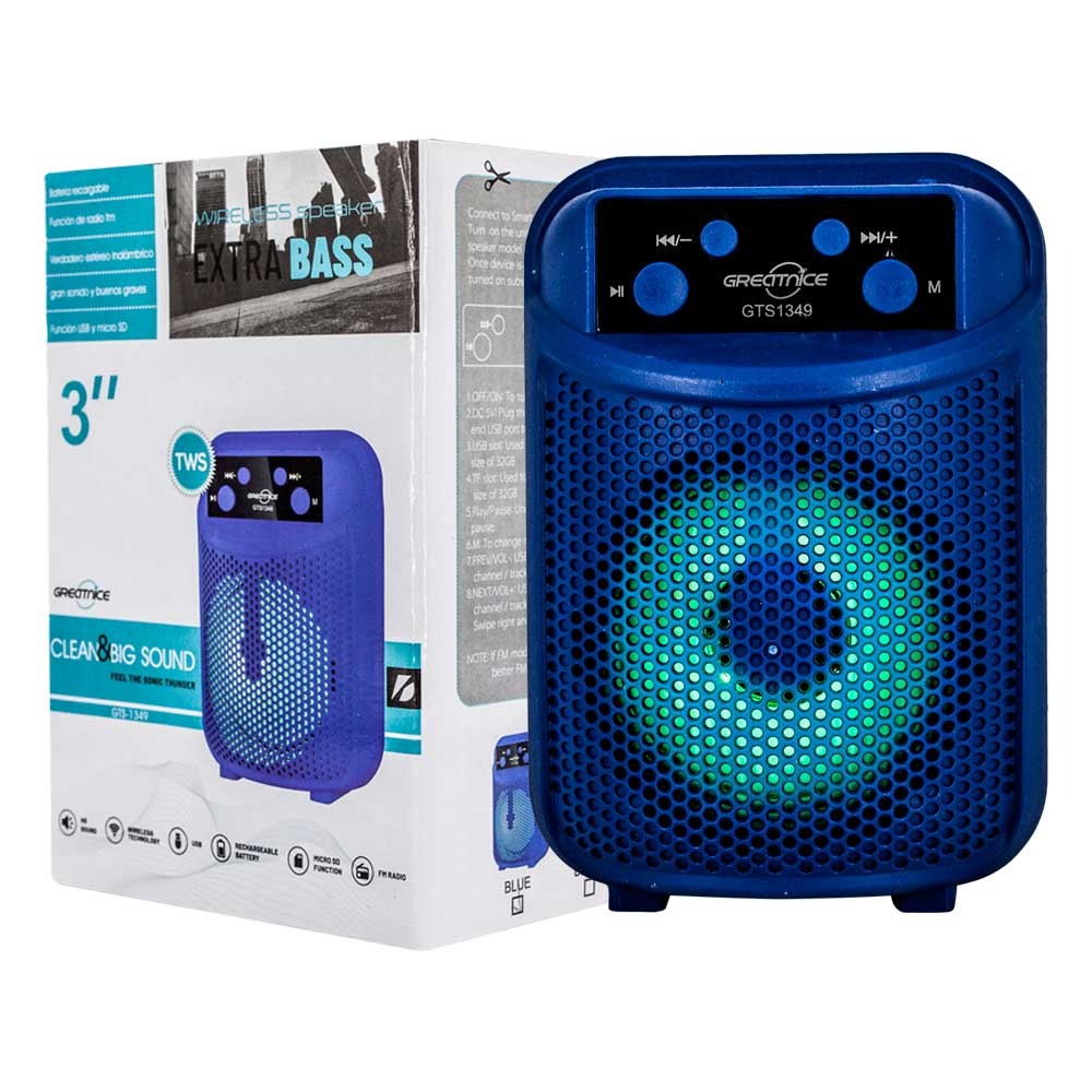 Bluetooth Speaker GTS-1349 3Inch USB TF LED Light | Daraz.lk