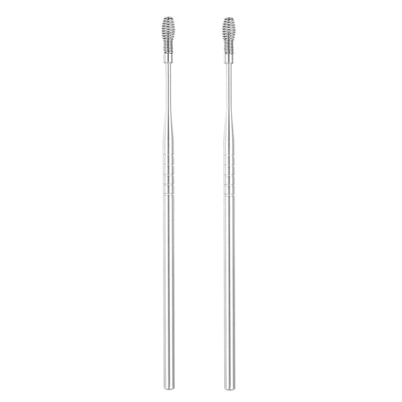 2PCS Stainless Steel Ear Pick Curette Earwax Remover Spiral Spring ...
