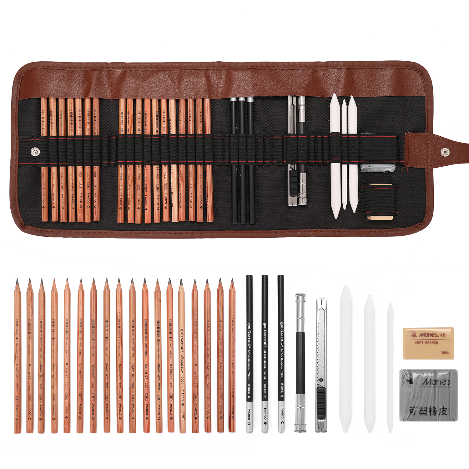 Drawing Beginner Sketch Set Charcoal Pencil Eraser Art Craft Painting ...