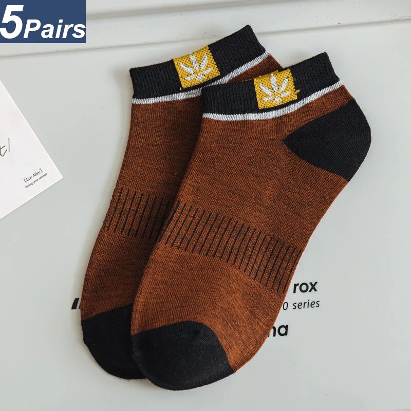 5Pairs Fashion Socks for Men's Summer Thin Sweat-absorbing and ...