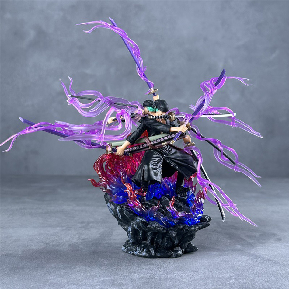 24cm One Piece Roronoa Zoro Anime Figure Gk Three Heads And Six Arms ...