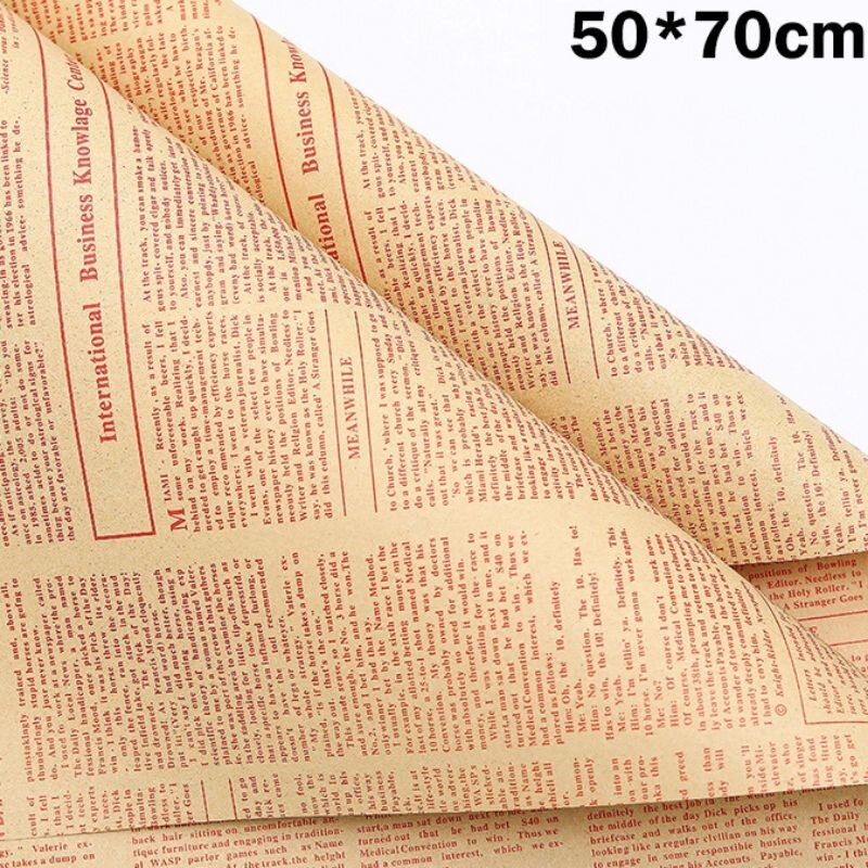 🇲🇾ReadyStock（LV013）1PCS English newspaper bouquet wrapping paper Kraft ...