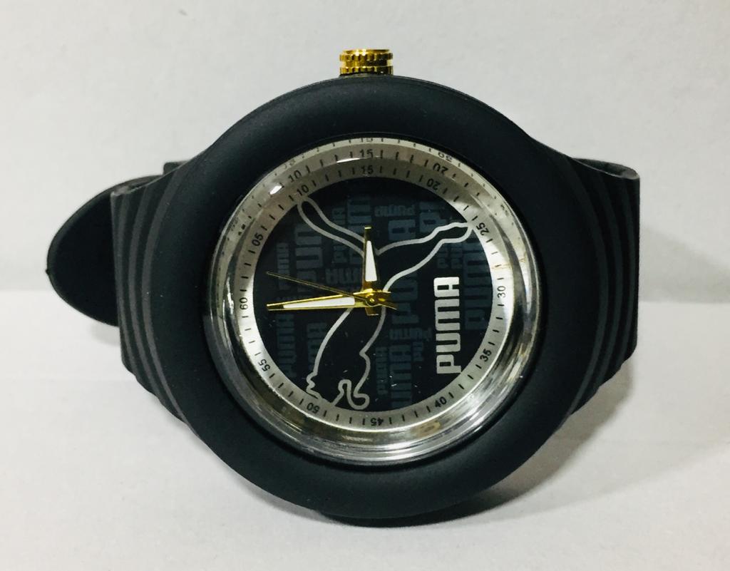 Men's rubber strep black colour watch | Daraz.lk