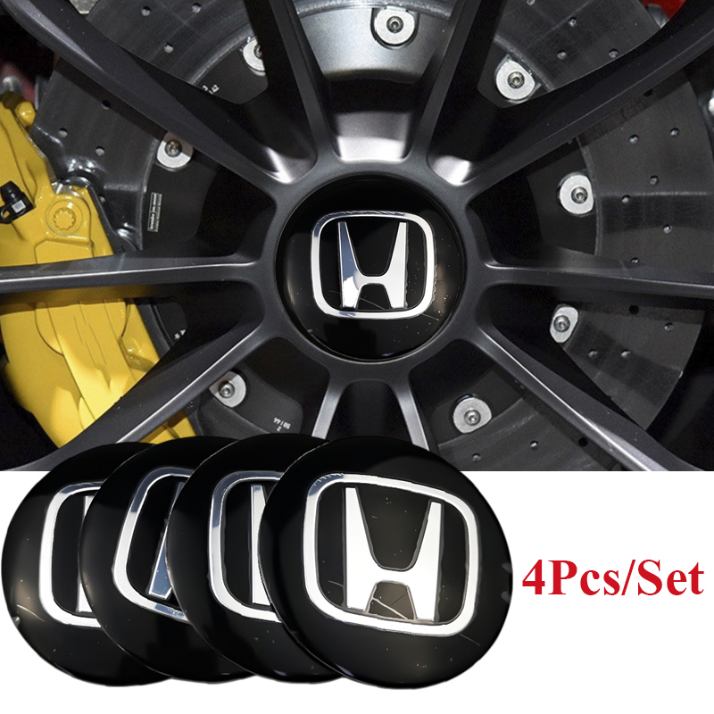 4Pcs Car Wheel Center Emblem Stickers Hubcap Badge Decals for Honda ...