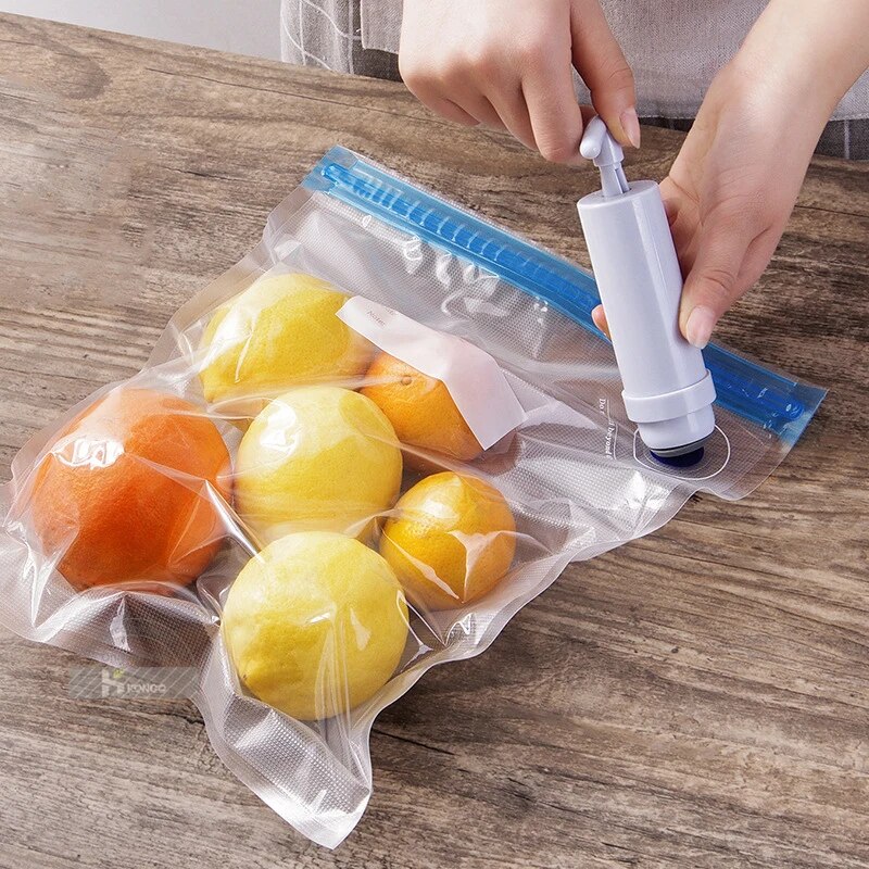 【NEW】 Vacuum Zipper Bags,Reusable Vacuum Food Sealer Bags Household ...