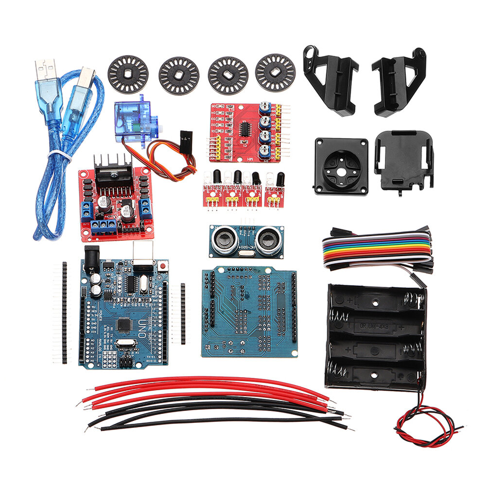 Intelligent car chassis encoder Arduino ultrasonic module | Daraz.lk