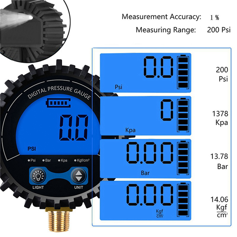 3X Tire Pressure Gauge Digital Tire Tester Display Air Pressure ...