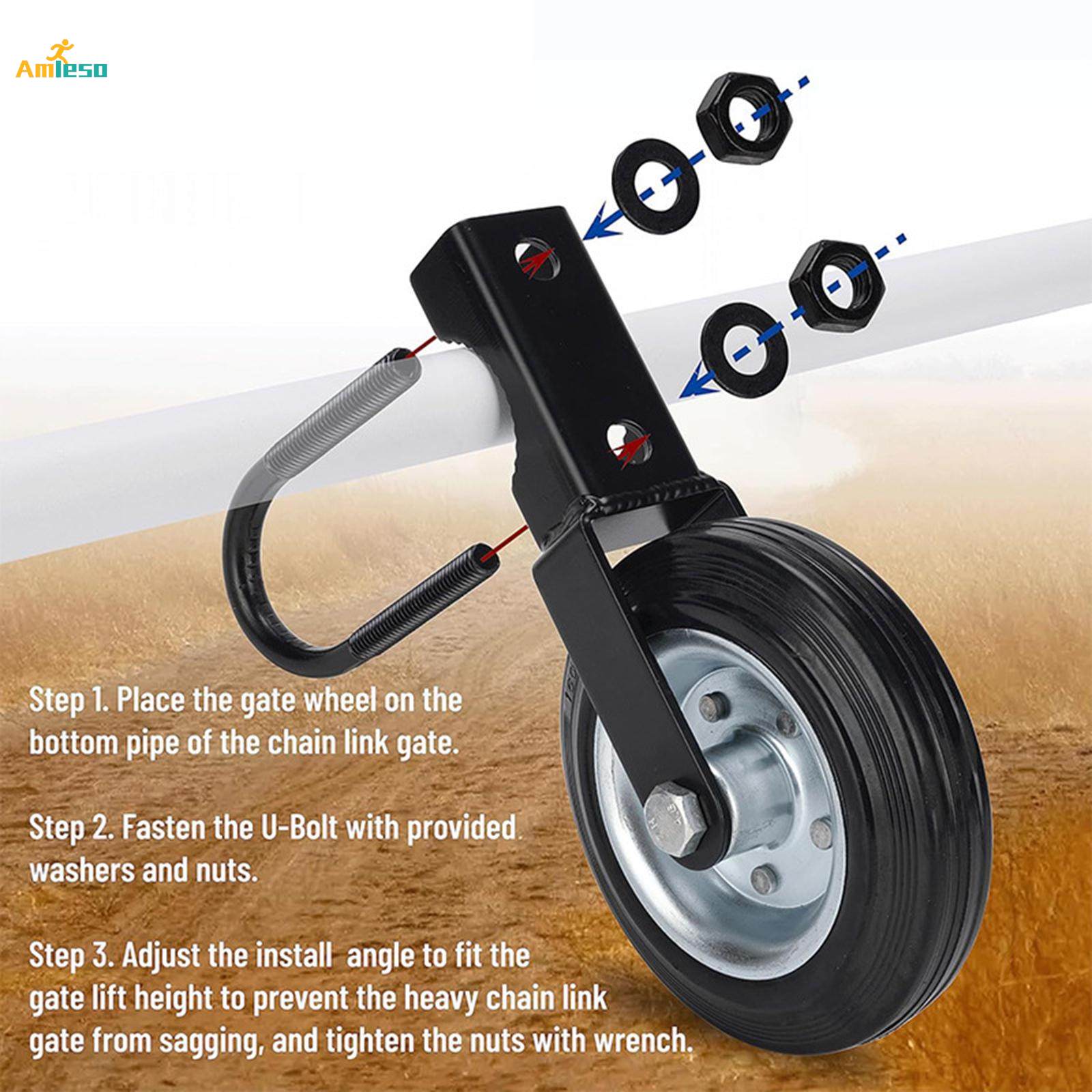 Fence Gate Caster Wheel 6inch Chain Link Fence Repair Yard Rubber Wheel ...