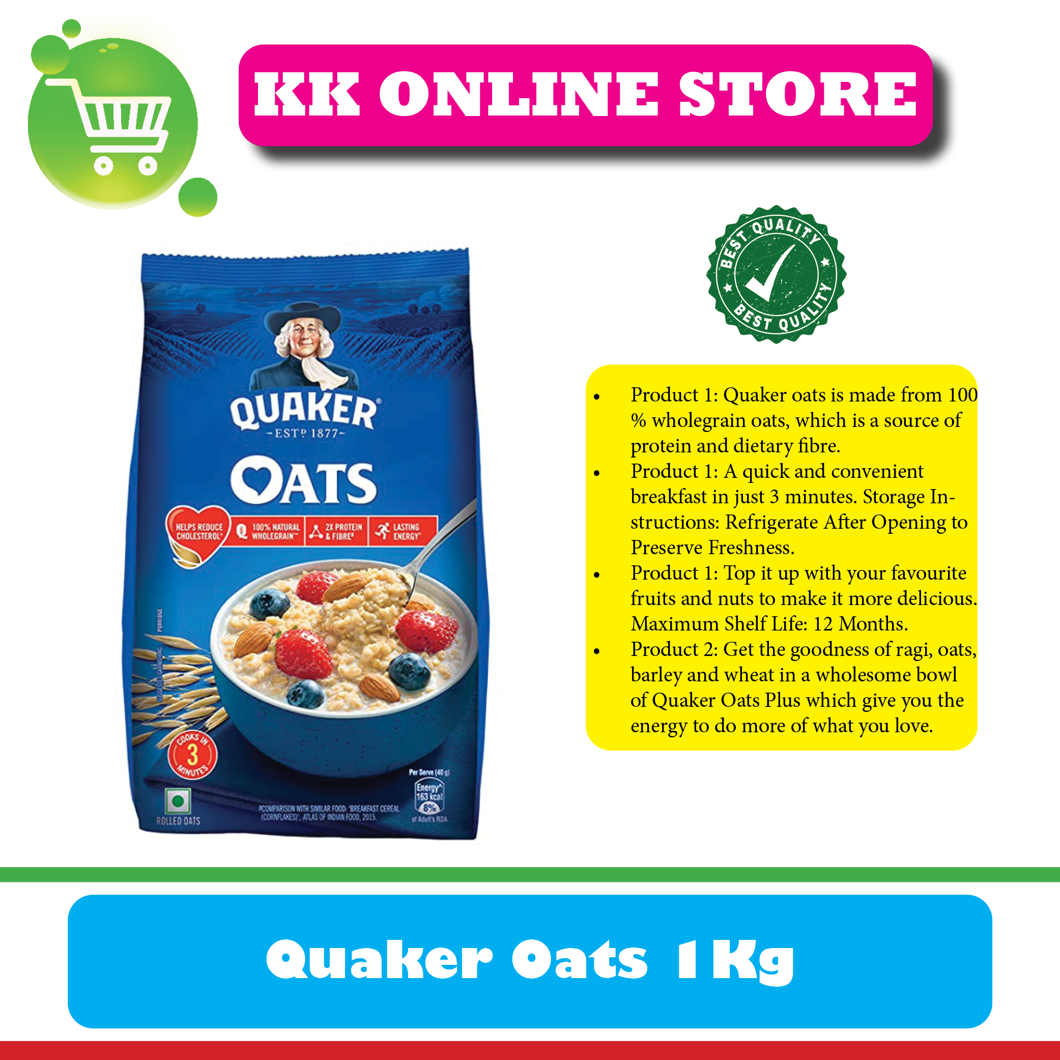 Quaker oats 1kg | Daraz.lk: Buy Online at Best Prices in Srilanka | Daraz.lk