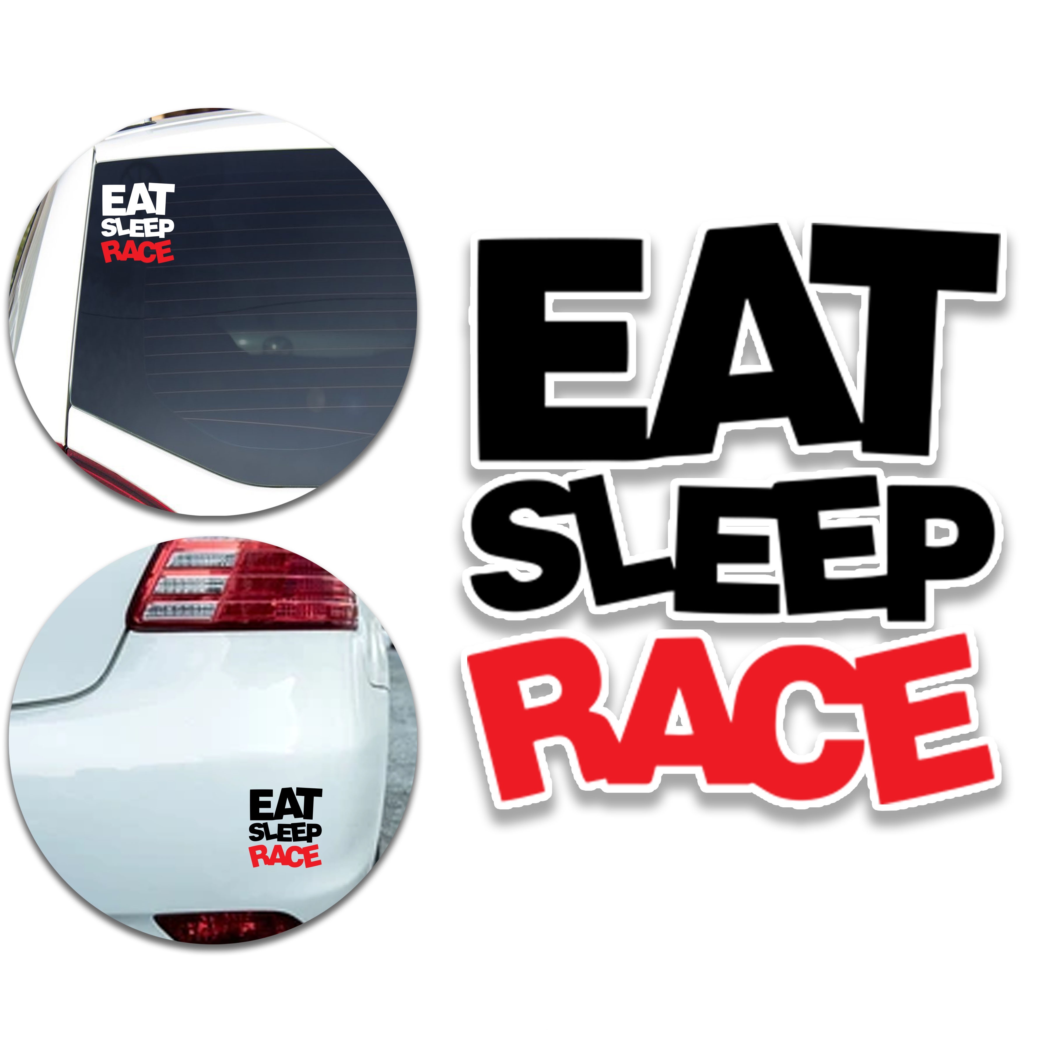 Eat Sleep Race Stickers