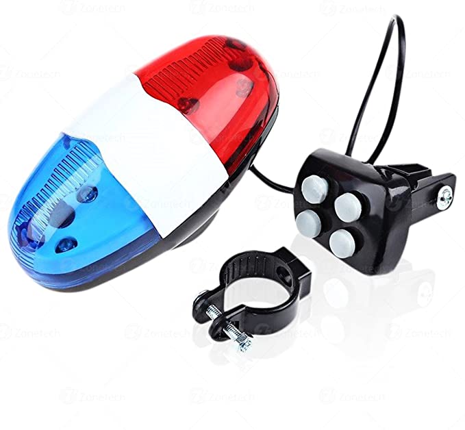 2021 Bicycle Police Light Bicycle Bell 6 LED 4 Tone Bicycle Horn Bike ...