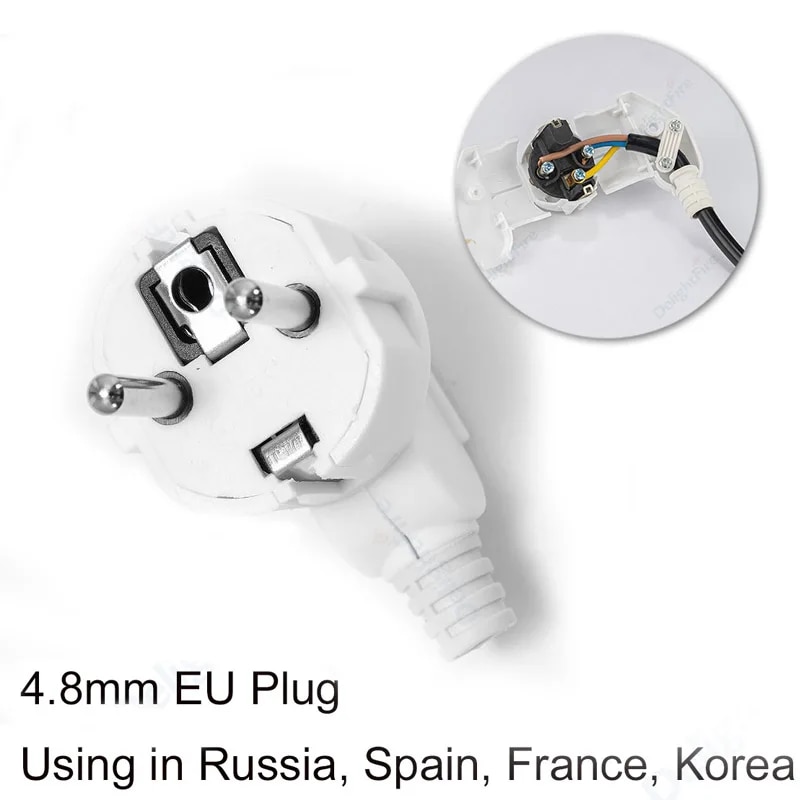 EU AU UK Electrical Adapter Rewireable Outlet Schuko Power Plug Korea ...