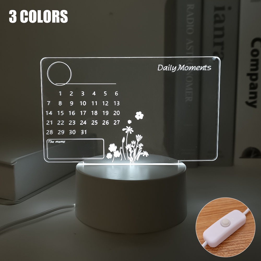 [ Featured ] Romantic Creative Gift 3D DIY Calendar Table Lamp LED Note ...