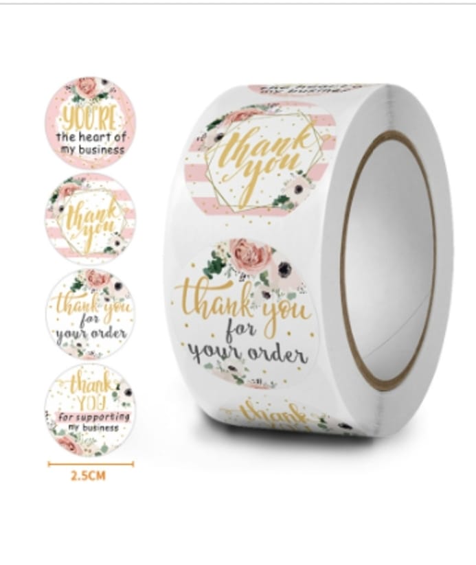 500 Piece/Roll Thank You Stickers Labels Courier Shipping Packaging ...