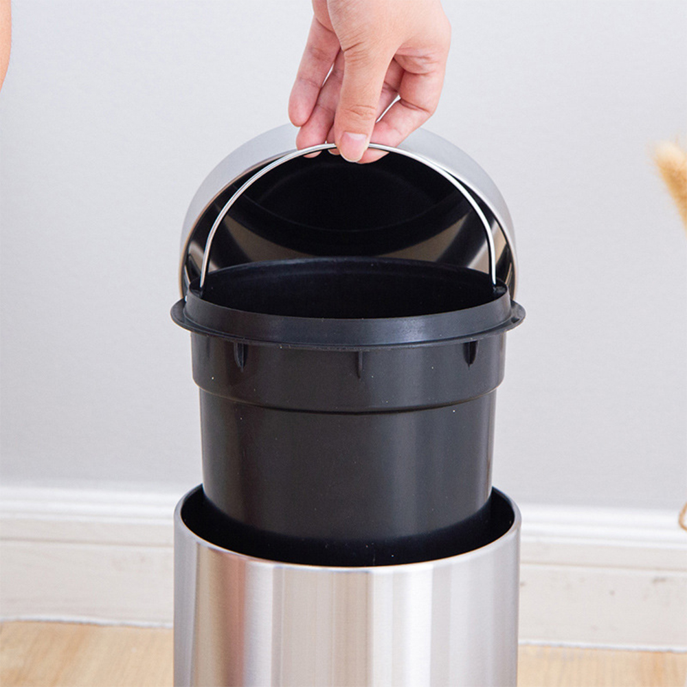 8L Brushed Stainless Steel Rubbish Bin Step Trash Can Wastebasket ...