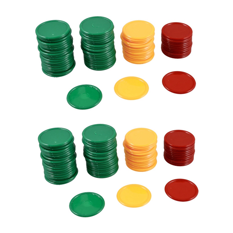 Red Yellow Green Round Shaped Mini Poker Chips Lucky Game Props 138 Pcs ...