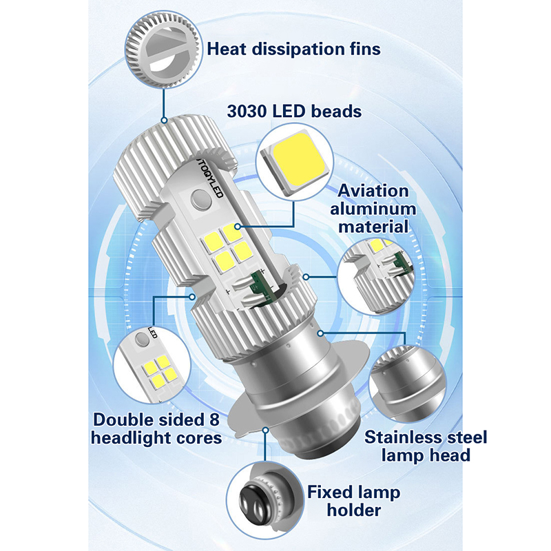 PA15D 1 LED Motorcycle Headlight Bulbs PA15D H6 LED Moto Headlamp High ...