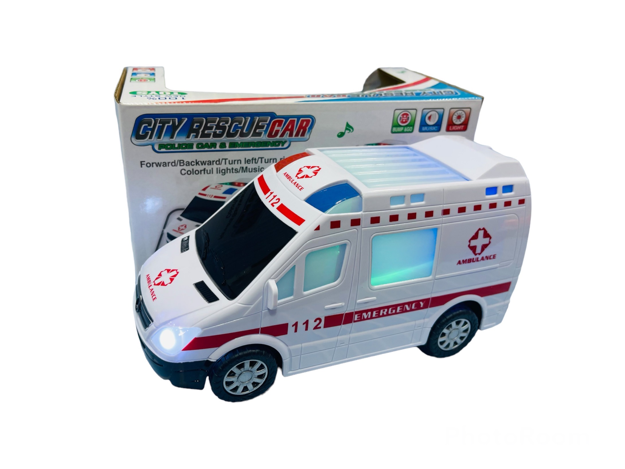 Battery operated Rescue Ambulance Toy Light & Siren Sound Emergency ...