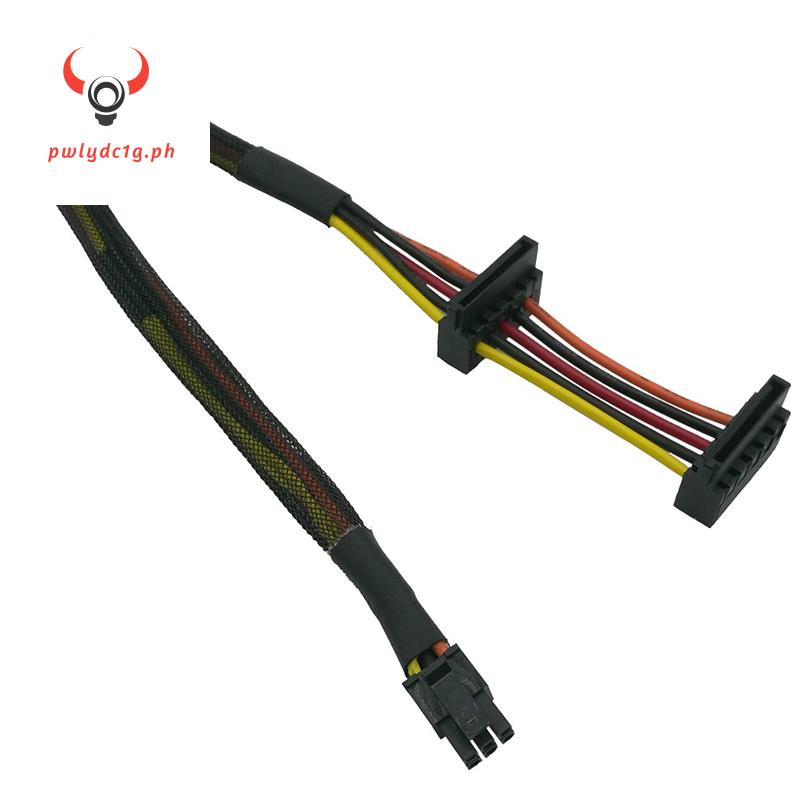 HDD SATA Power Cable Right-Angle SATA 15 Pin X2 to Mini 6 Pin ATX ...