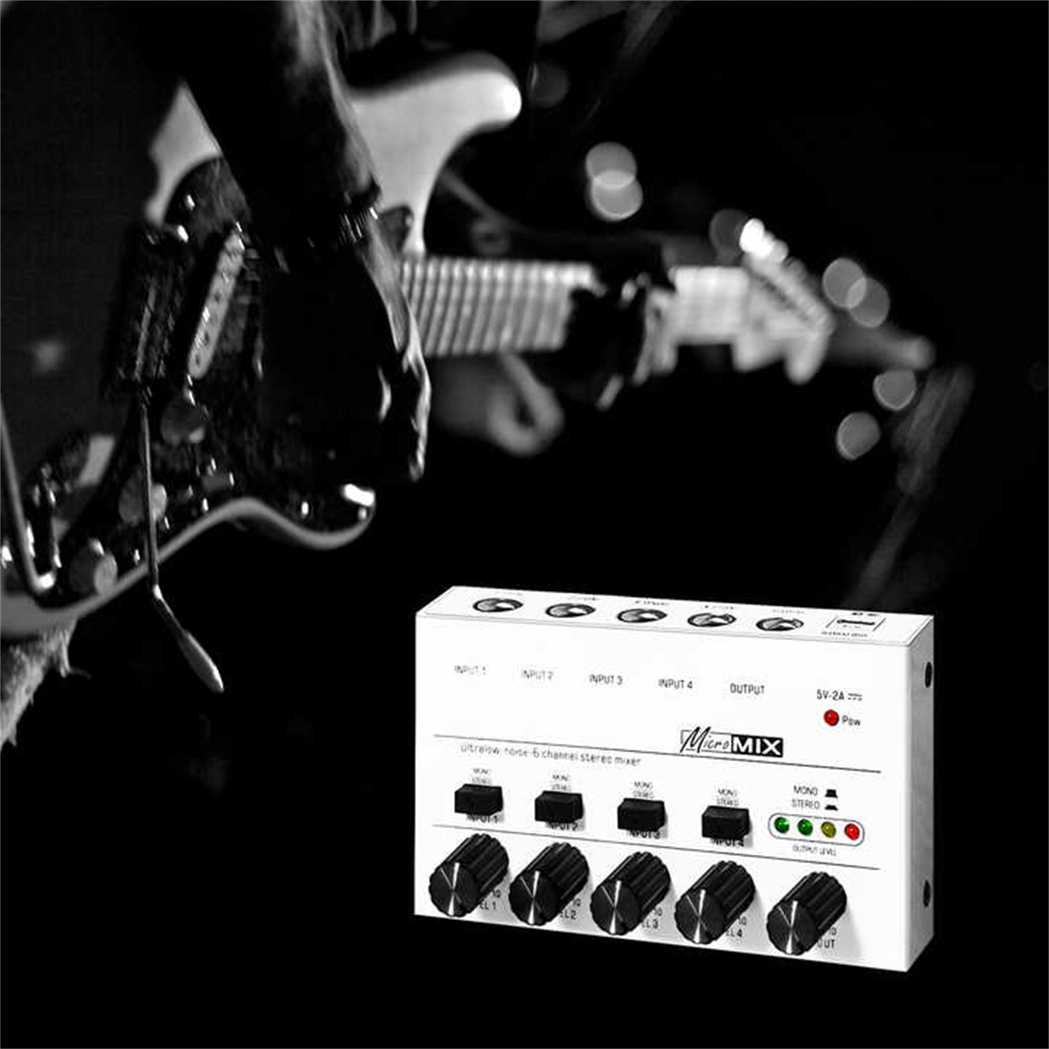 Gax-Mx4 4 Channels Stereo Mixer Line Mono Audio Mixer With Mini Sound ...