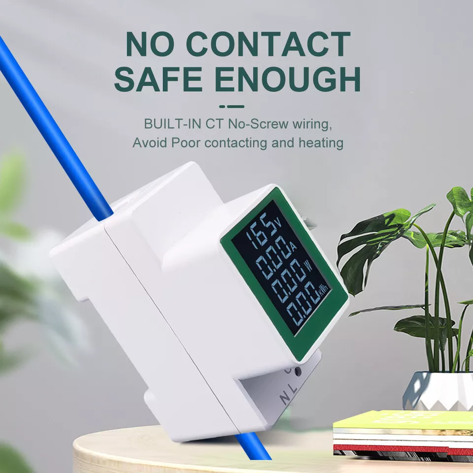 4IN1 din rail AC monitor 110V 220V 100A Voltage Current KWH Electric ...