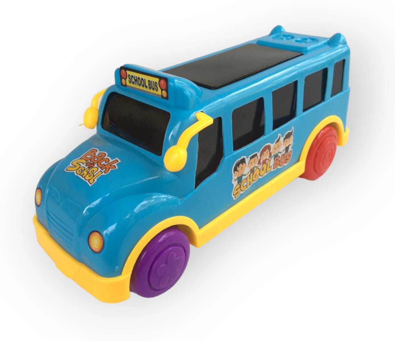 Pull String & Lighting Function School Bus Toy For Kids, Colorful ...