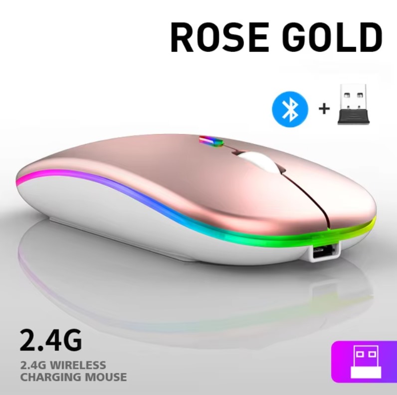 RGB Tablet Phone Computer Bluetooth Wireless Mouse Charging/Battery mouse Luminous 2.4G USB ...