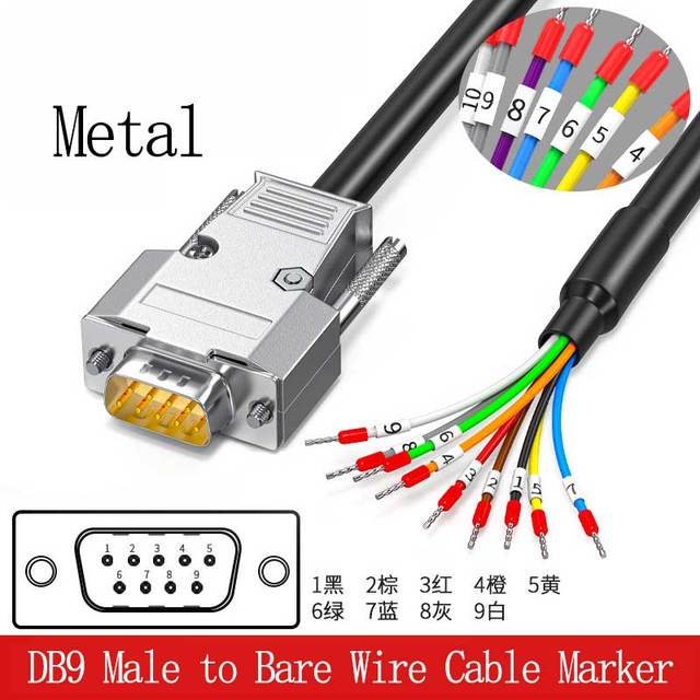 Db9 Connector Rs232 Serial Cable 9 Male 15 25 Female To Bare Wire With Cable Marker Db15 Db25 ...