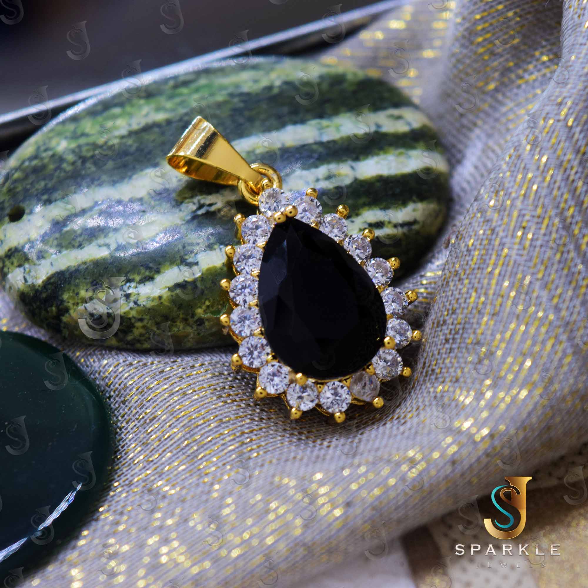 22KT gold plated Titanic pendant stone eye catching pendent collection ...