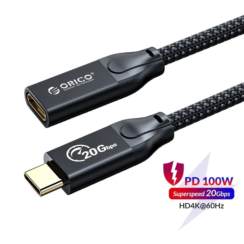 ORICO 20Gbps USB C Extension Cable Type C Extender Cord PD 100W for ...