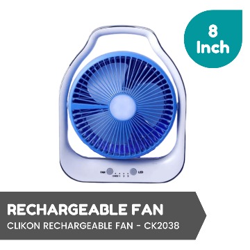 CLICKON 8 INCH RECHARGEABLE FAN - CK2038 | Daraz.lk