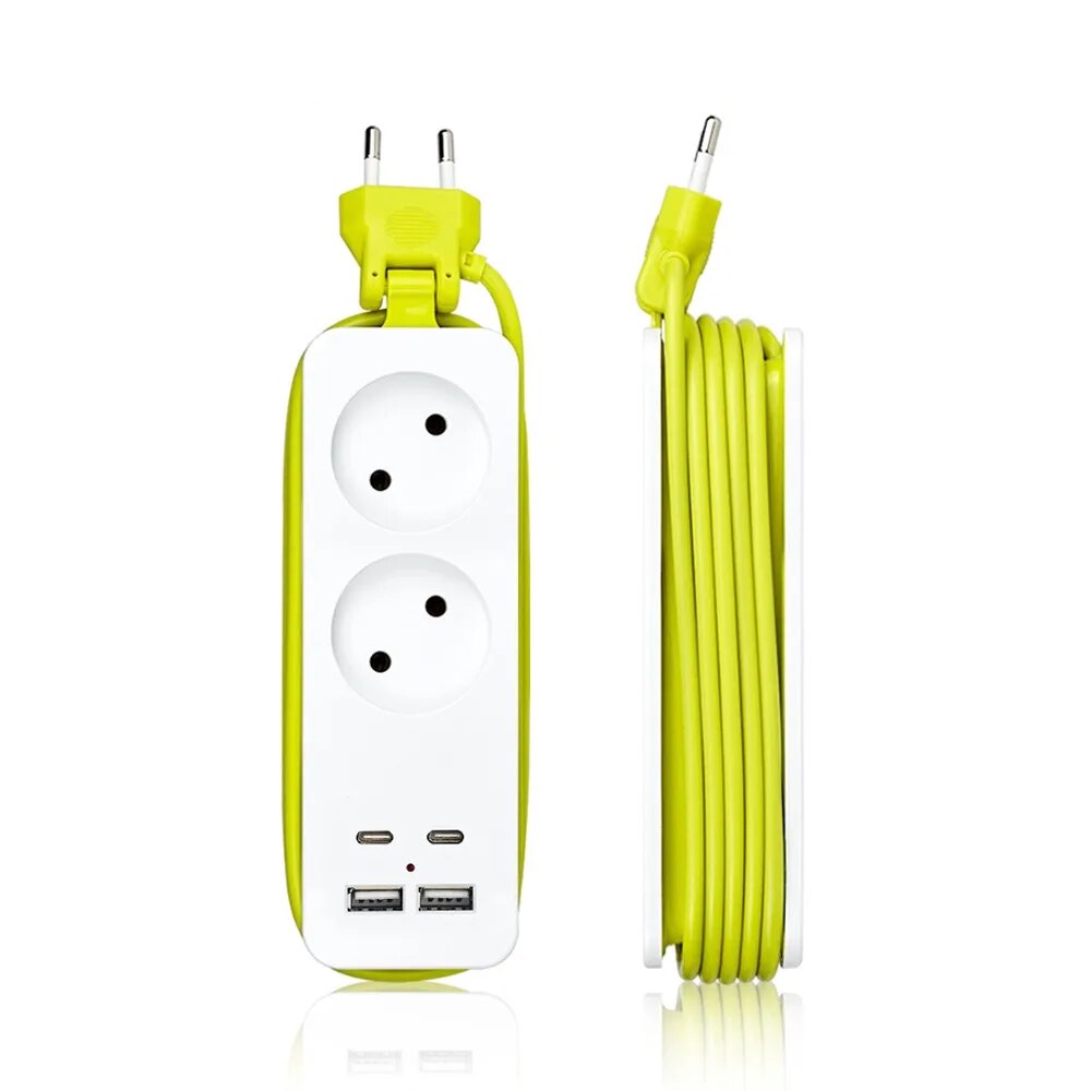 VISWE Power strip USB Type-C 5V 3.1A, EU plug Multi outlets Russia ...