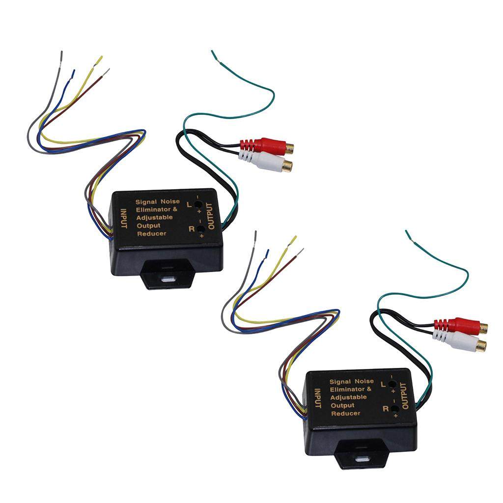 2pcs Premium Car Speaker Audio RCA Adapter High to Low Level Converter ...