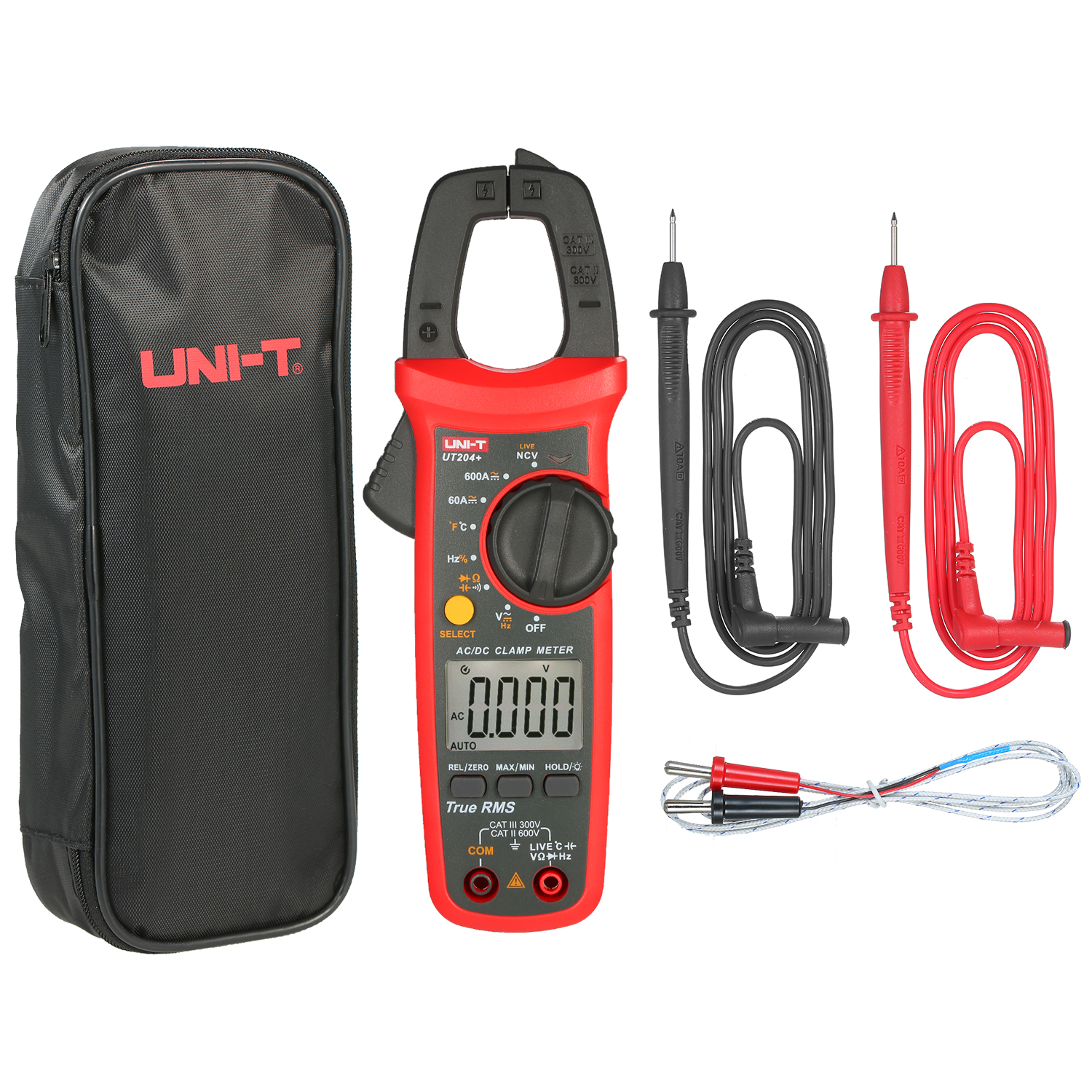 UT204+ 6000 Counts Digital Clamp Meter True RMS Multimeter Clamp ...