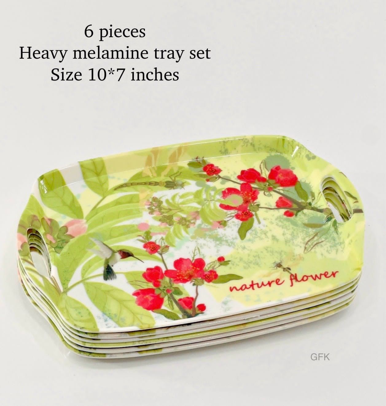 Buy 6 Pieces Heavy Melamine Tray Set / 10 inches Heavy Tray Set
