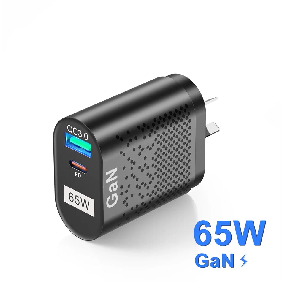 USLION Australian Plug 65W Gan Charger for Australia New Zealand AU ...