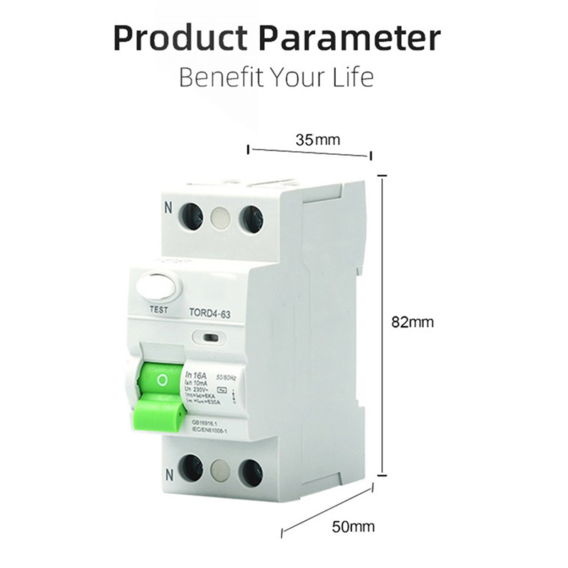 2X AC 2P 6KA RCCB RCD 230V Residual Current Circuit Breaker Differential Breaker Safety Switch ...