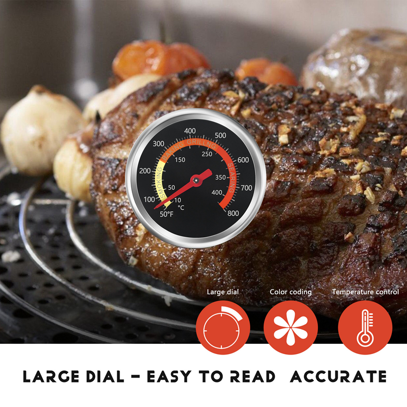 Grill Thermometer Smoker Temperature Gauge Charcoal Grill Pit Smoker ...